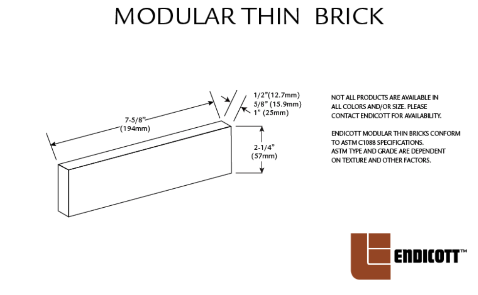 Modular Thin Brick Endicott - Cava Building Supply
